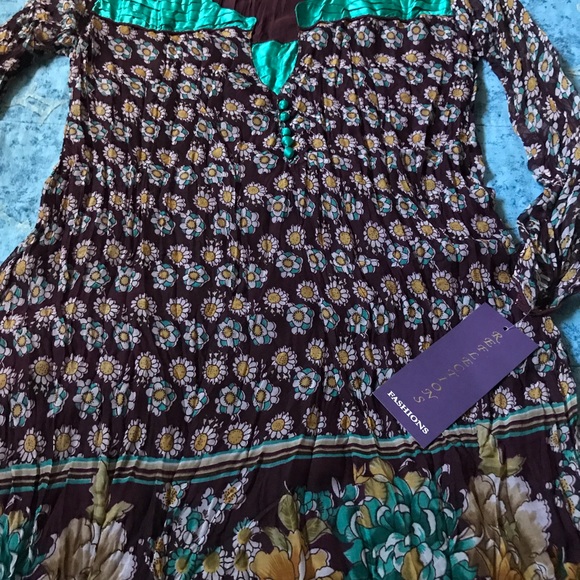 Reflections | Dresses | Nwt Georgette And Silk Indian Mini Dress Kameez ...